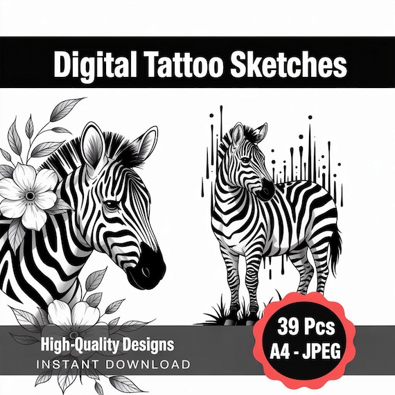 Abstract Watercolor Zebra Tattoo Venice Tattoo Art Designs