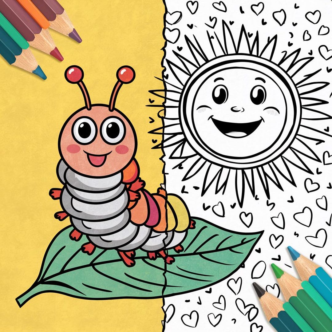 Caterpillar Coloring Page - Printable Kids Activity Sheet - Etsy