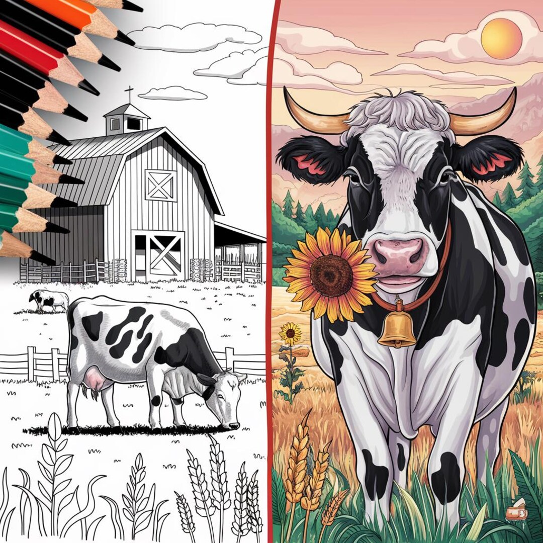 Cow Coloring Page | Printable Farm Animal Coloring Sheet | Fun Activity ...