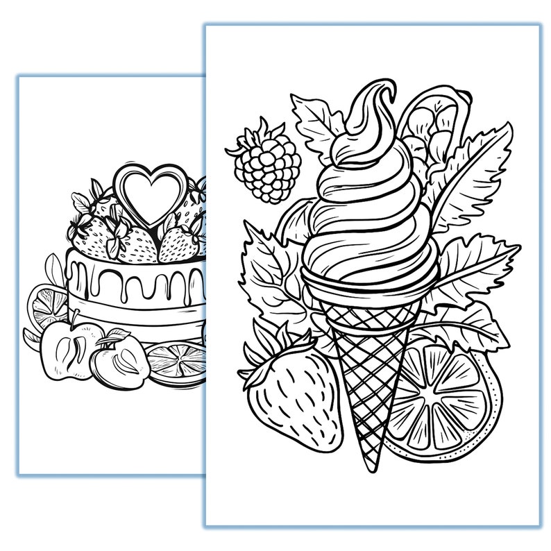 Sweets Coloring Page – Printable Candy and Dessert Coloring Sheet for ...