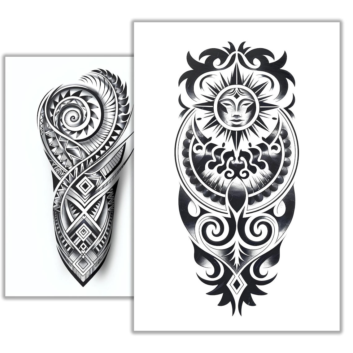 Polynesian Tattoo Sketch - Tribal Line Art Design - Island Warrior ...