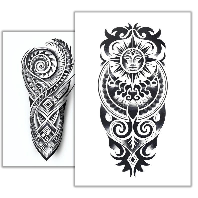 Polynesian Tattoo Sketch - Tribal Line Art Design - Island Warrior ...