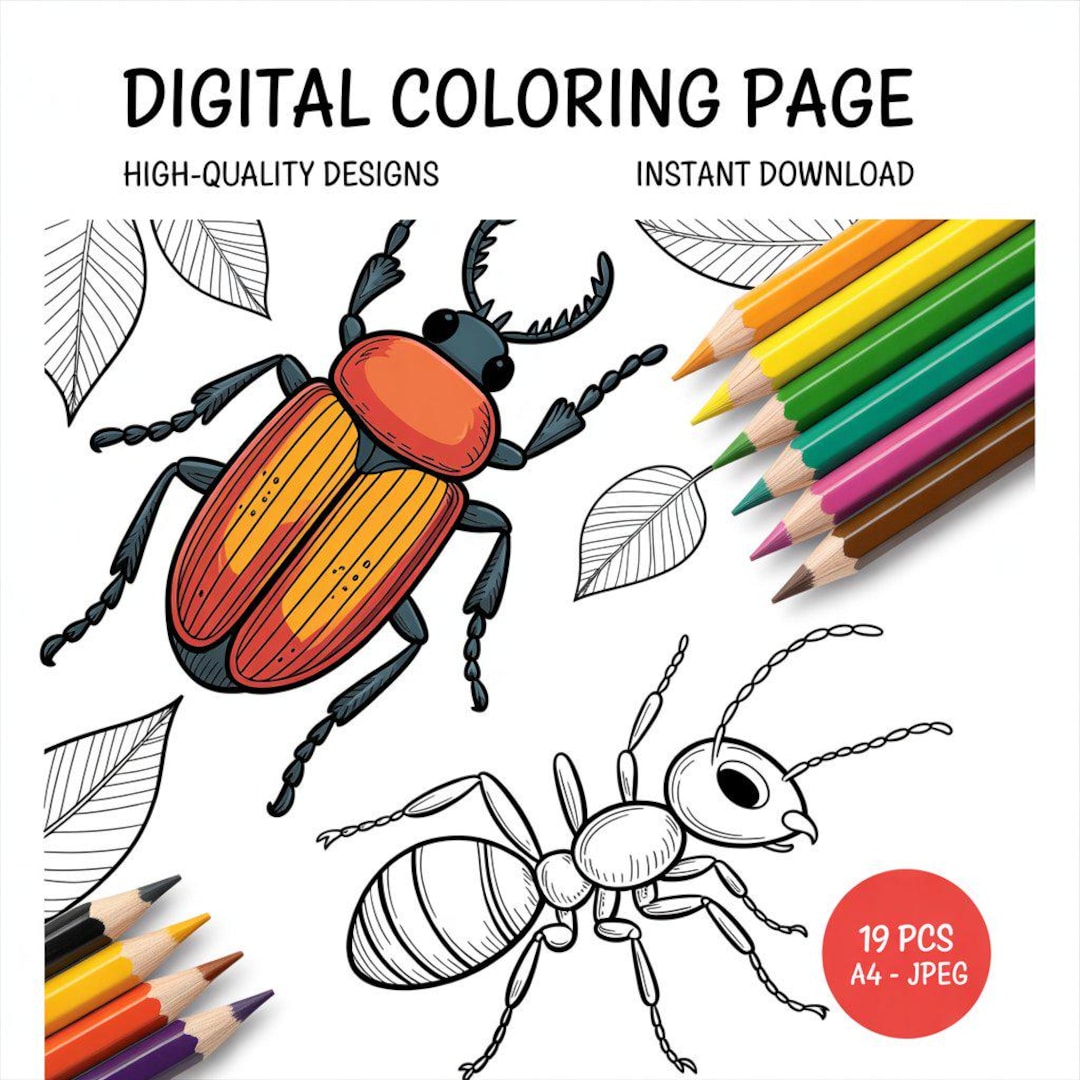 Insect Coloring Pages – Fun Printable Bug Coloring Sheets for Kids ...