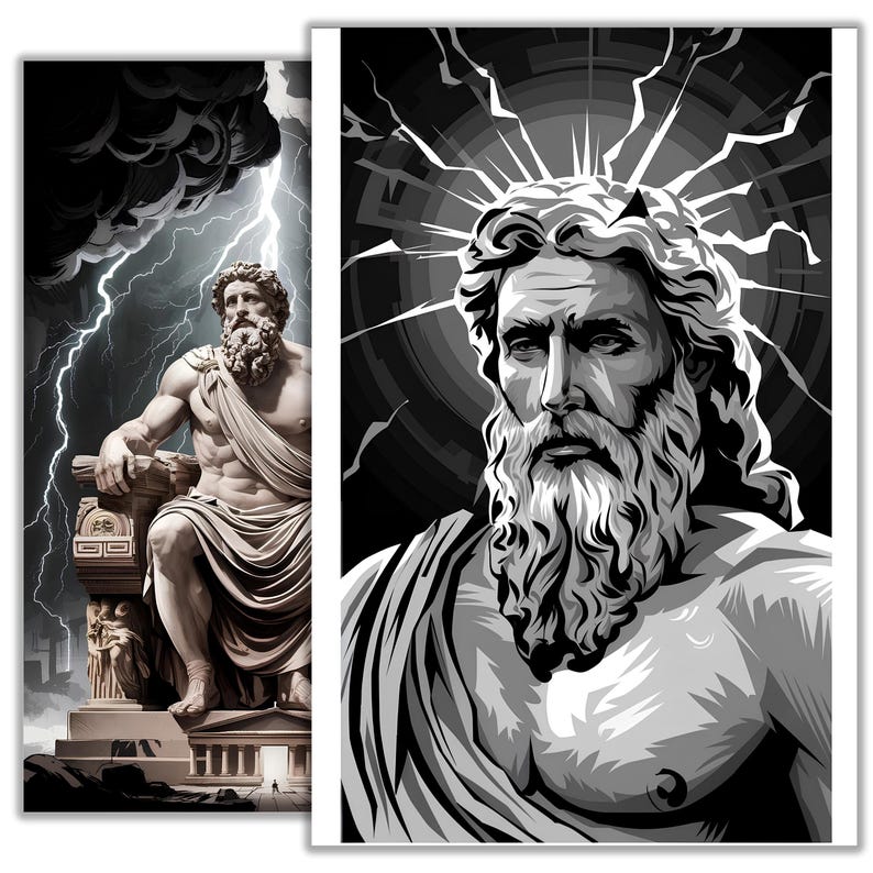 Zeus Tattoo Sketch – Powerful Greek God of Thunder Design, Lightning ...