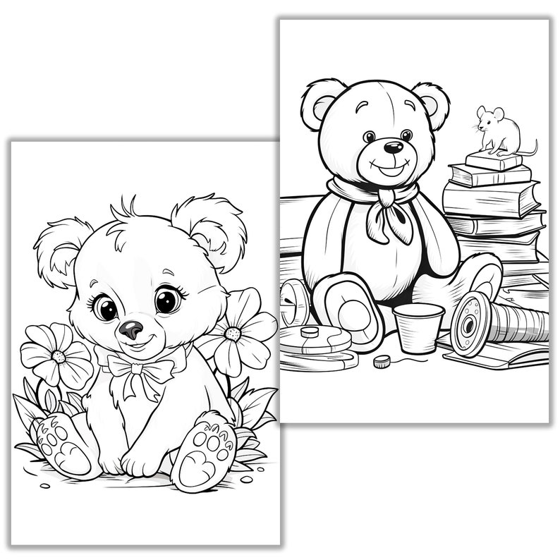 Teddy Bear Coloring Pages – Cute Printable Bear Designs for Kids ...