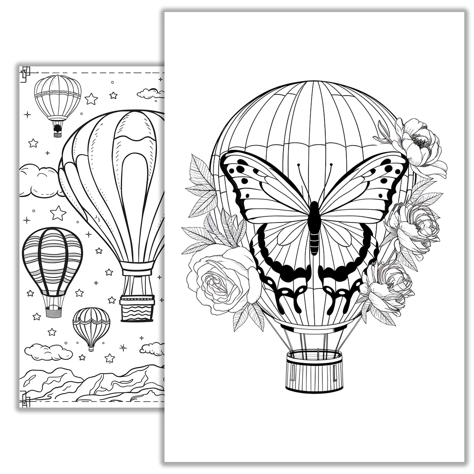 Hot Air Balloon Coloring Pages - Whimsical and Fun Designs for All Ages ...