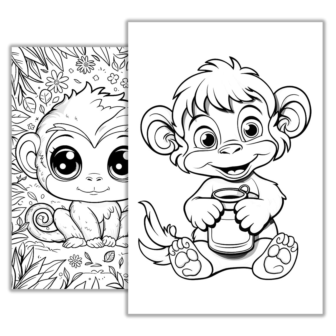 Monkey Coloring Page. Coloring Pages for Adults. Coloring Pages for ...