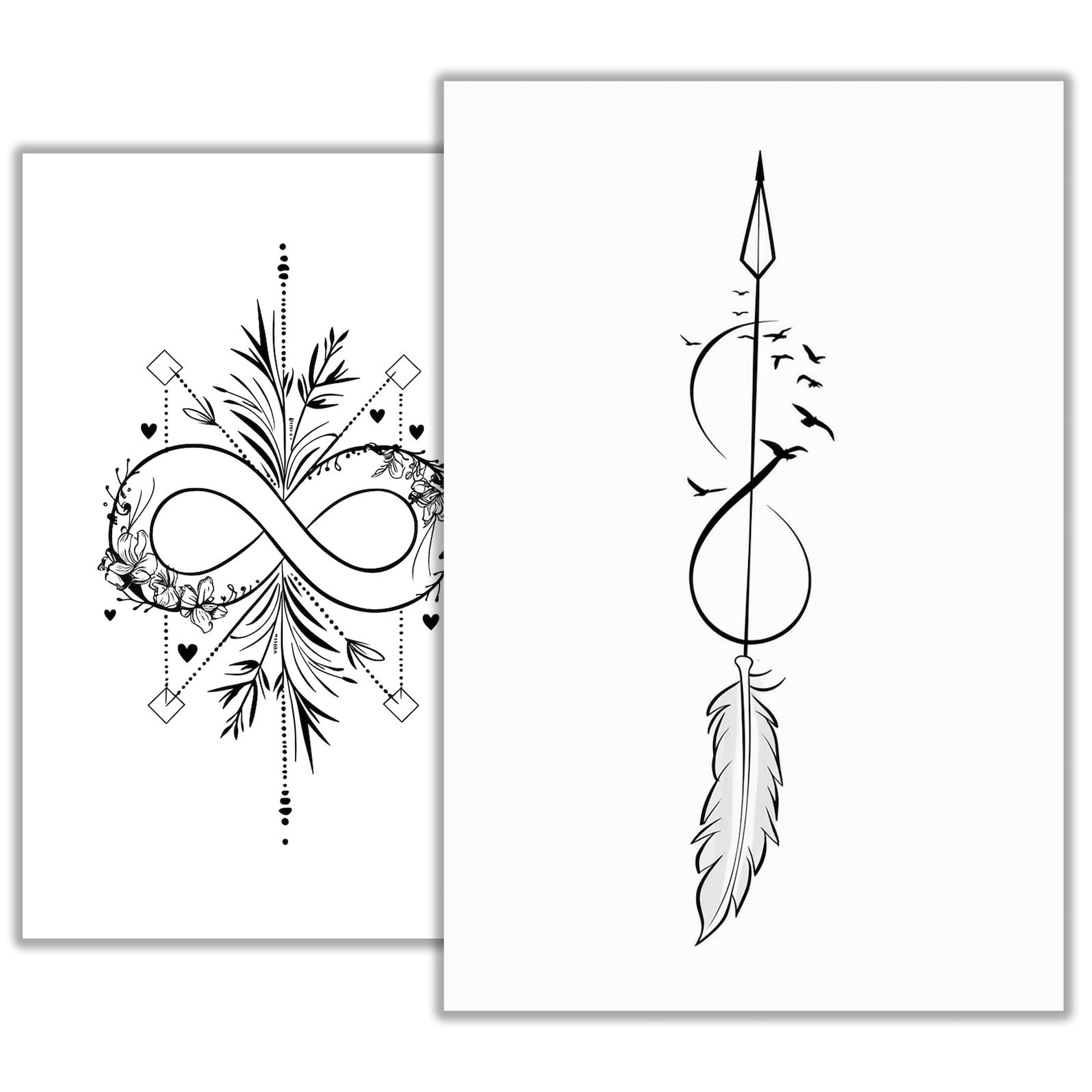 Elegant Infinity Sign Tattoo Sketches Unique Ink Designs - Etsy