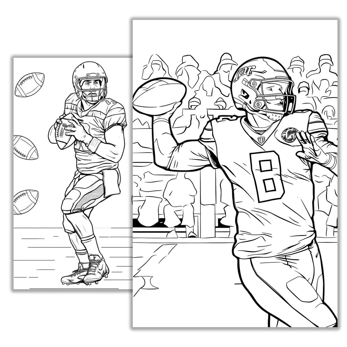 Football Coloring Page – Sports Activity Printable for Kids & Adults ...
