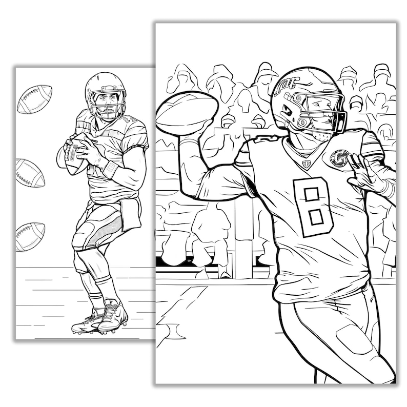 Football Coloring Page – Sports Activity Printable for Kids & Adults ...