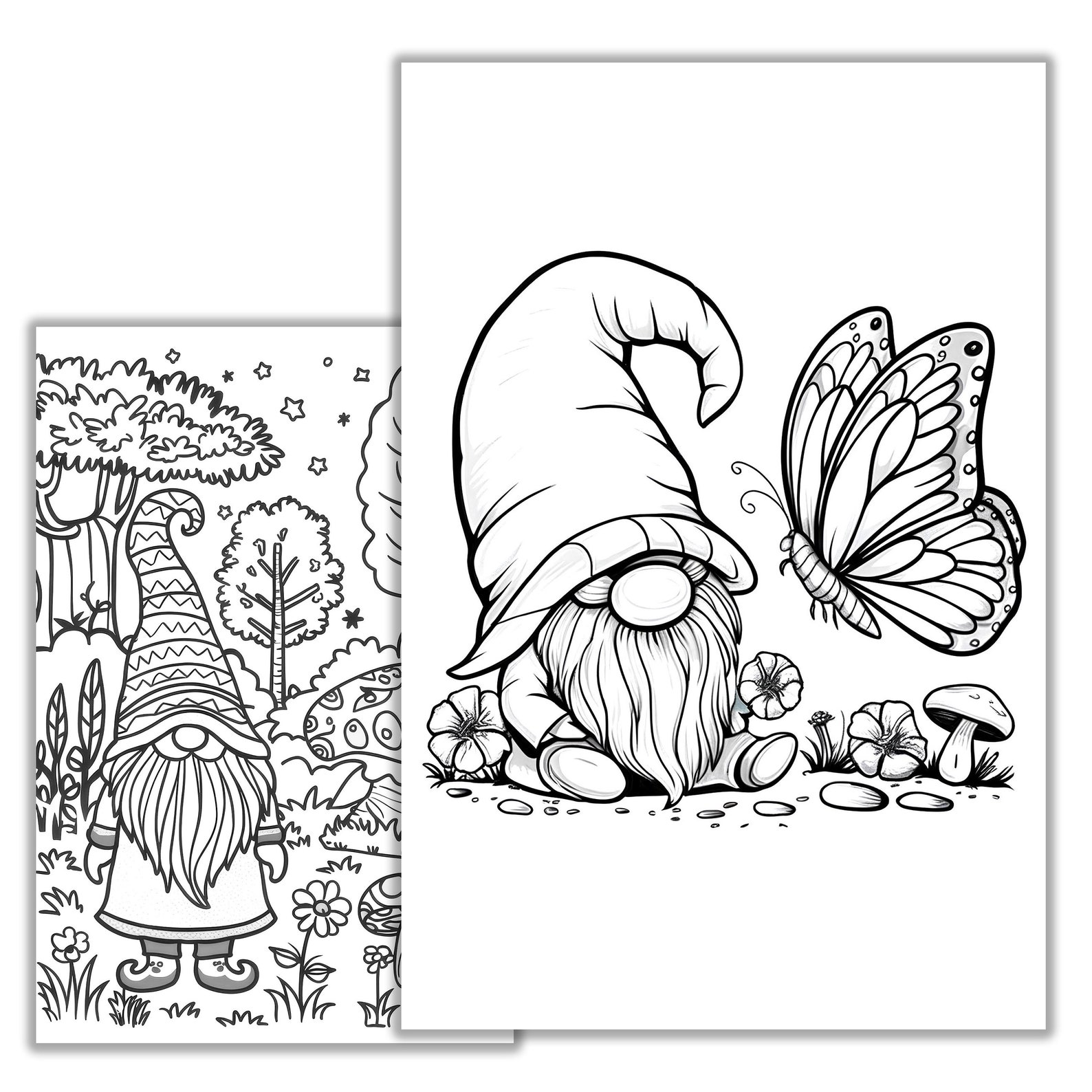 Gnome Coloring Pages – Cute Printable Sheets for Kids & Adults ...