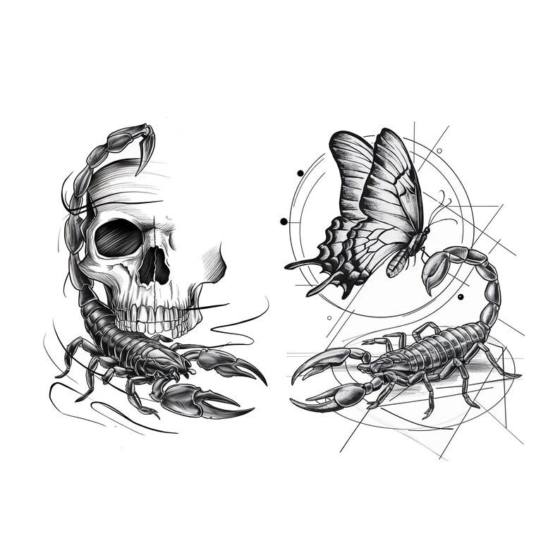Scorpion Tattoo Sketch - Intricate and Bold Design for Ink Lovers - Etsy