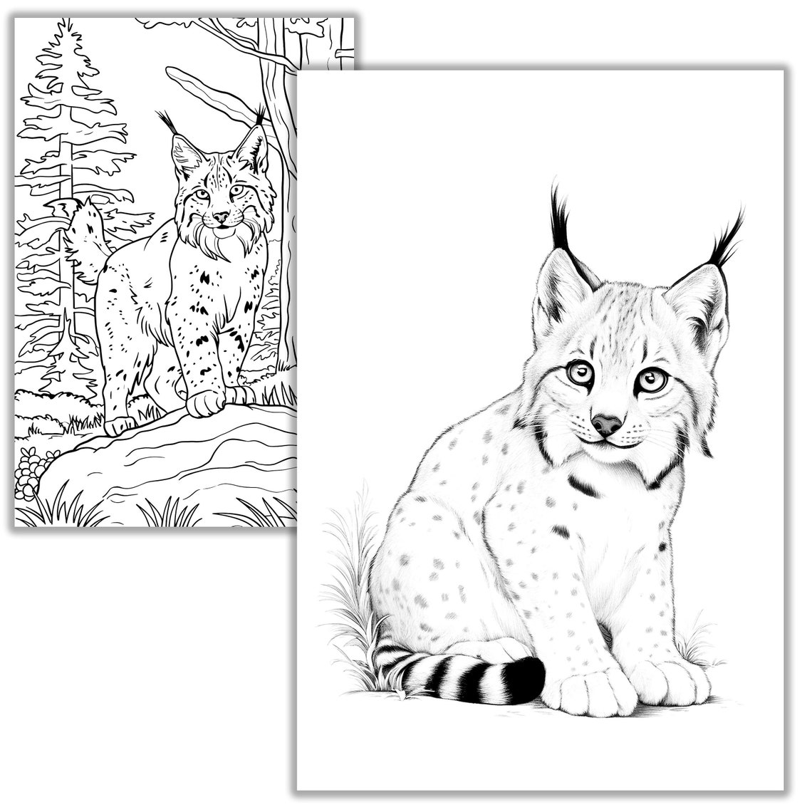Lynx Coloring Pages | Printable Wildcat Art for Kids & Adults - Etsy
