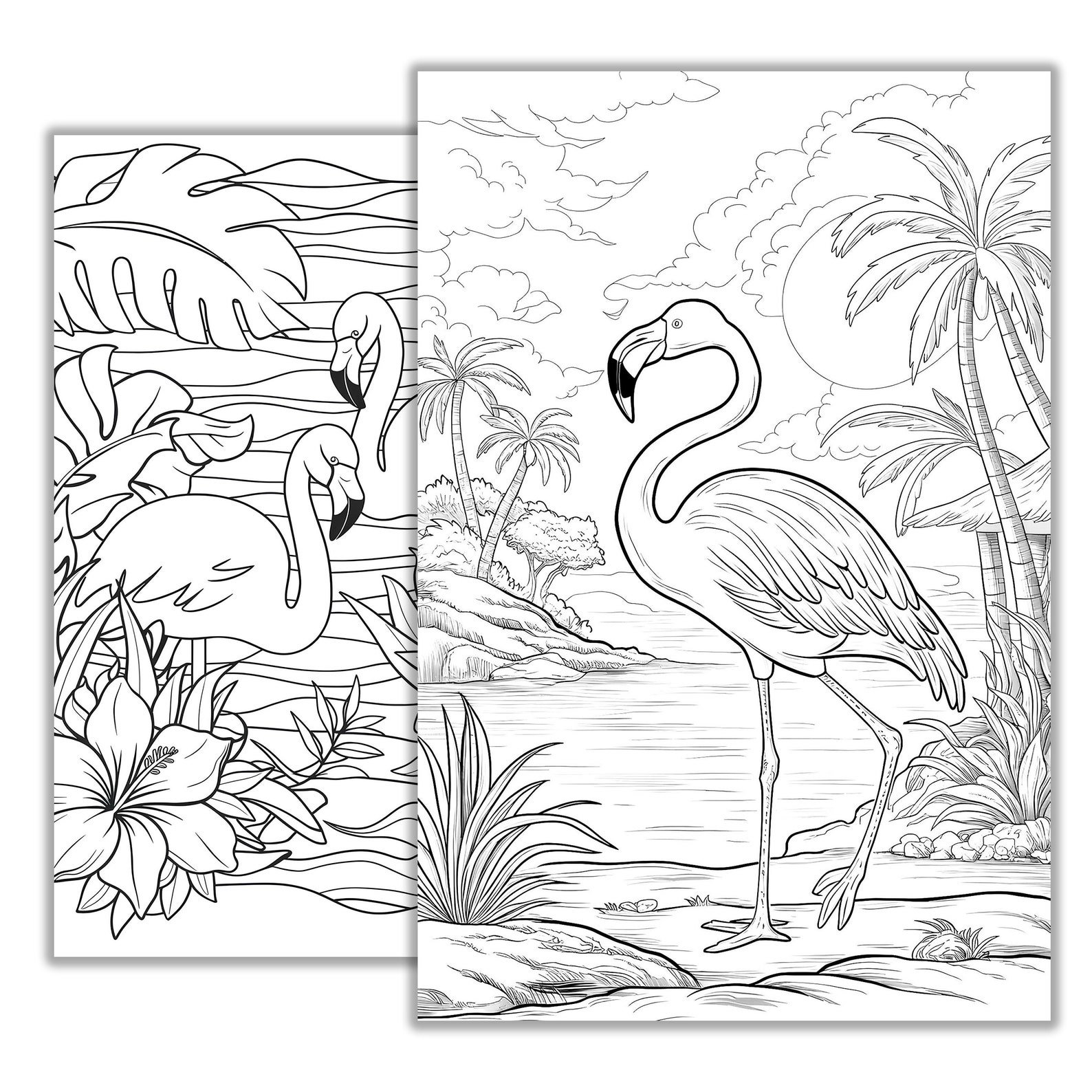Flamingo Coloring Pages – Printable Tropical Bird Art for Kids and ...