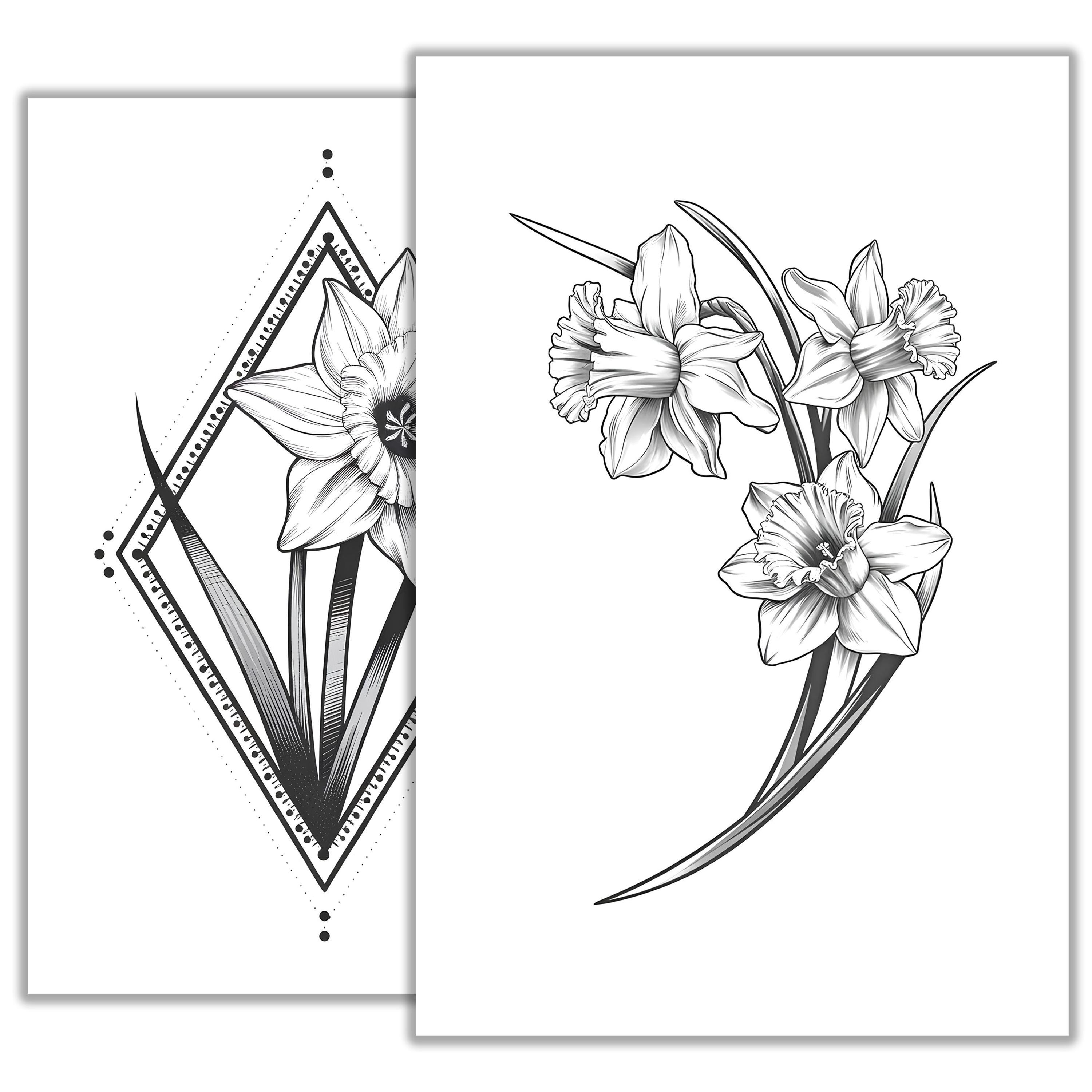 White Daffodil Tattoo