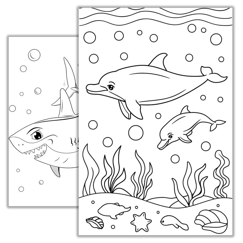 Underwater Exploration Coloring Page | Printable Ocean Adventure Art ...