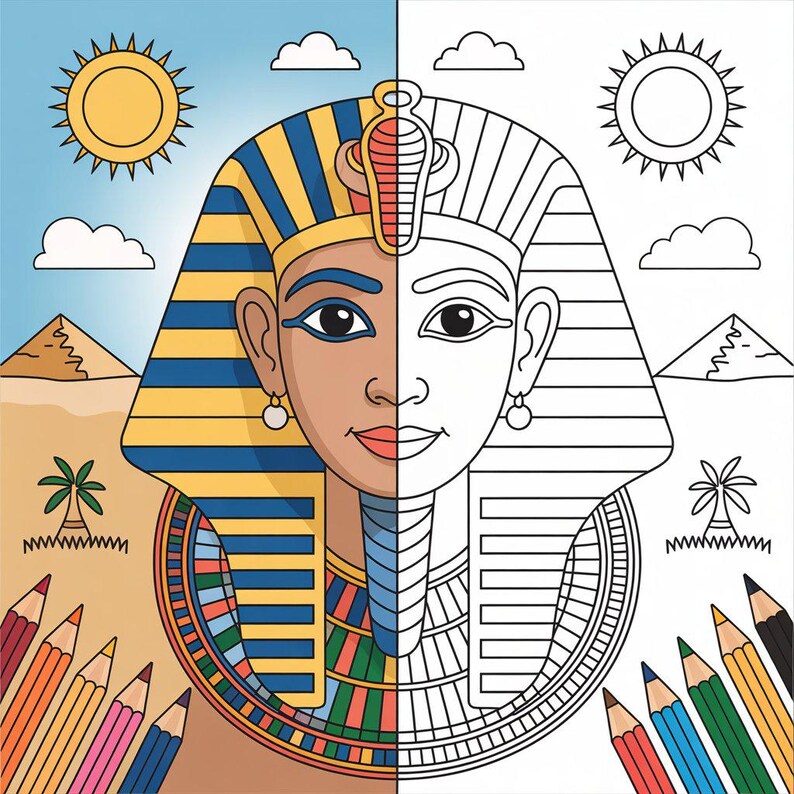 Egypt Coloring Pages – Ancient Egyptian Designs | Pyramids, Pharaohs ...