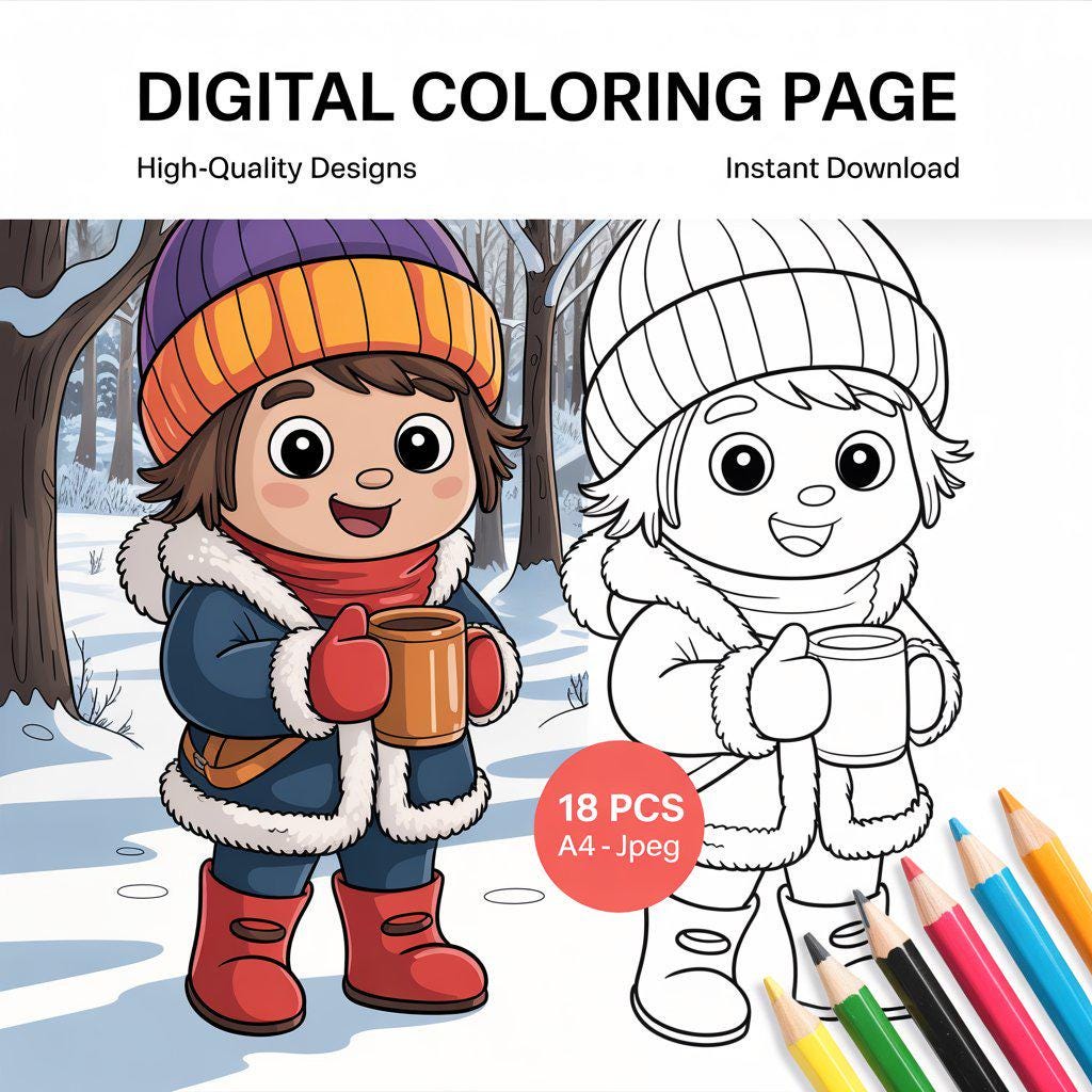 Kawaii Girls Coloring Pages – Cute Anime Style Printable Coloring ...