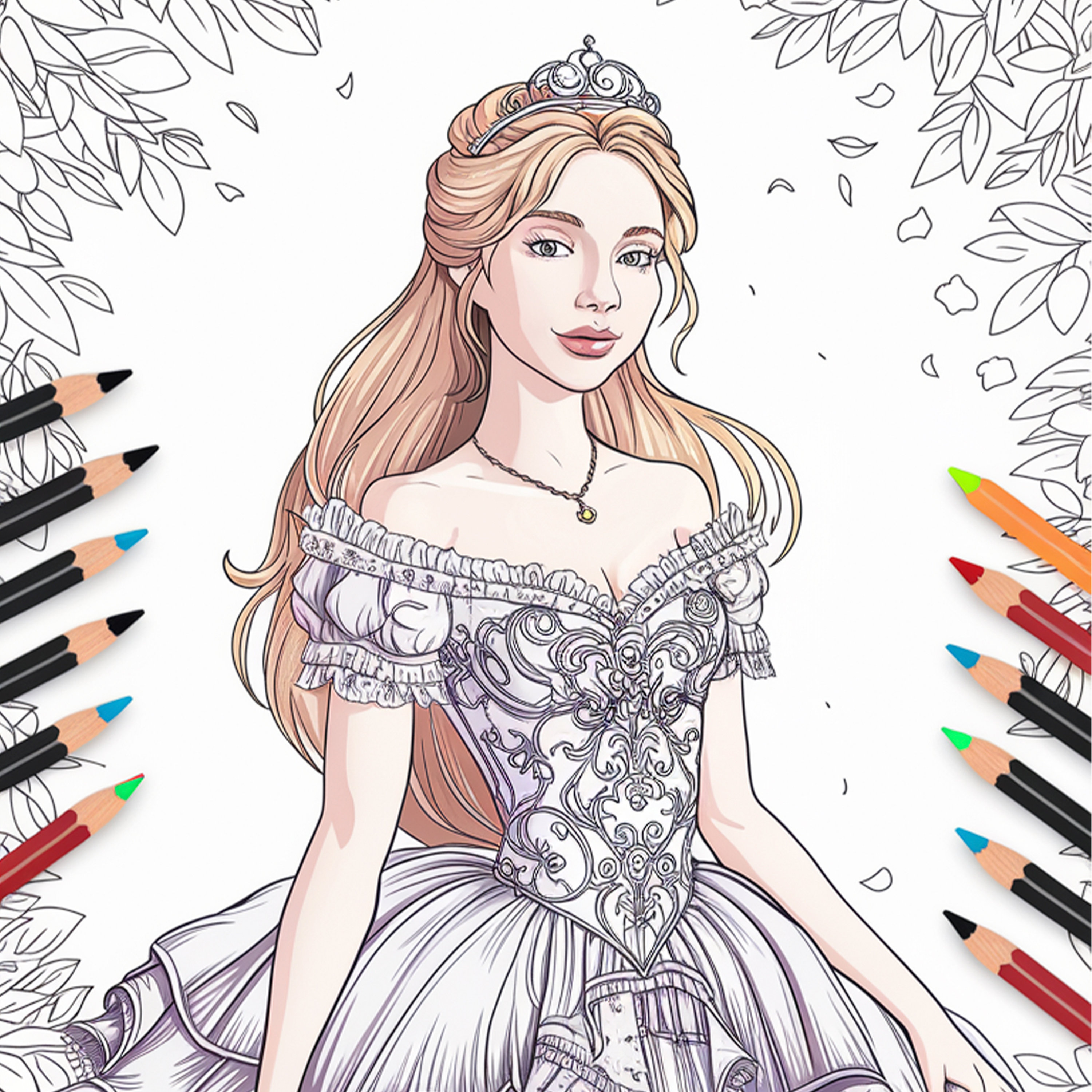 Princess Coloring Pages. Coloring Pages for Adults. Coloring Pages for ...