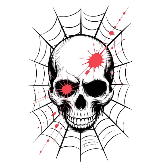 Spider Web And Skull Tattoo Designs