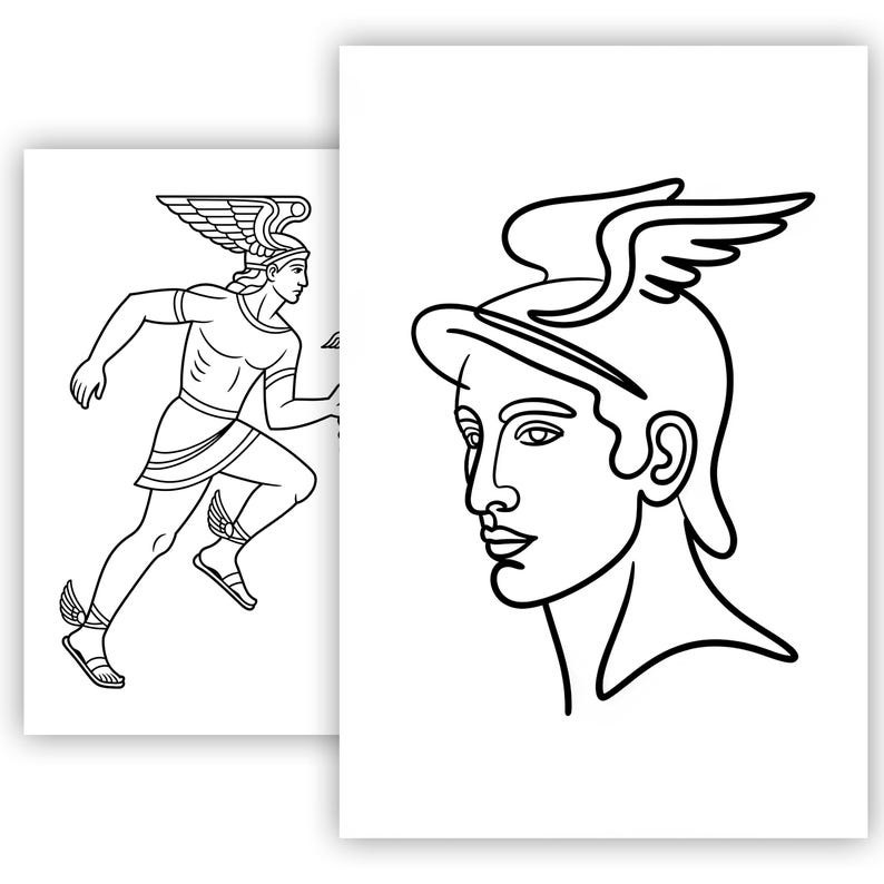 Hermes Tattoo Sketch | Greek God Tattoo Design | Mythological Ink Art ...