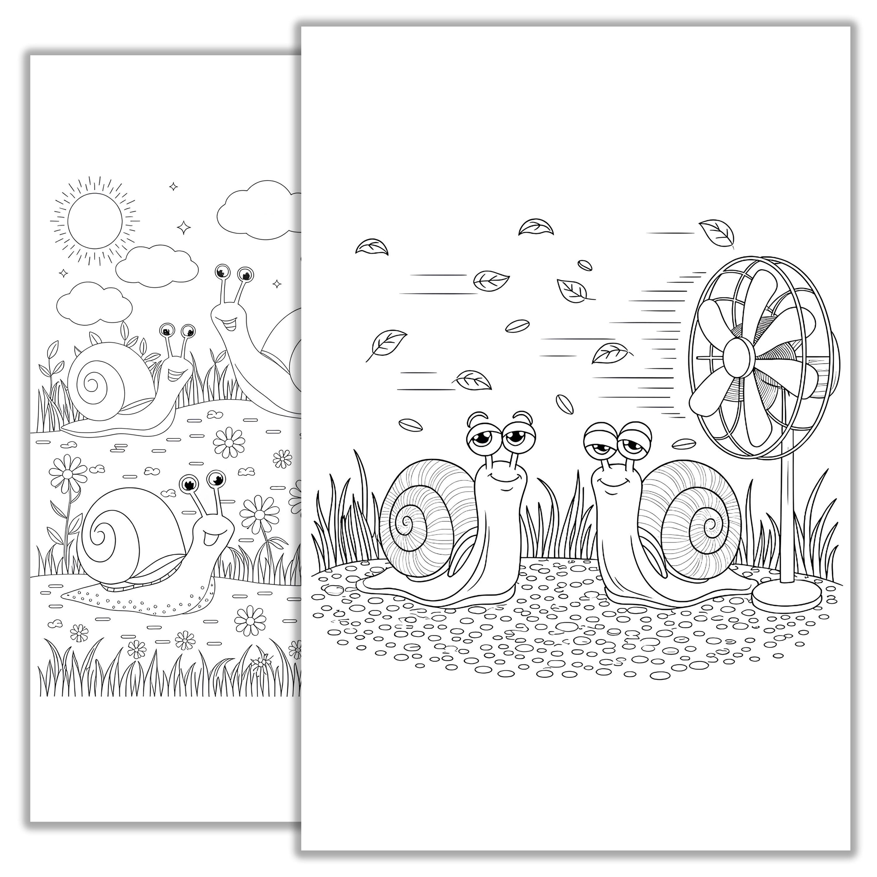 Snail Coloring Page Cute Printable Nature-themed Coloring Sheet for ...