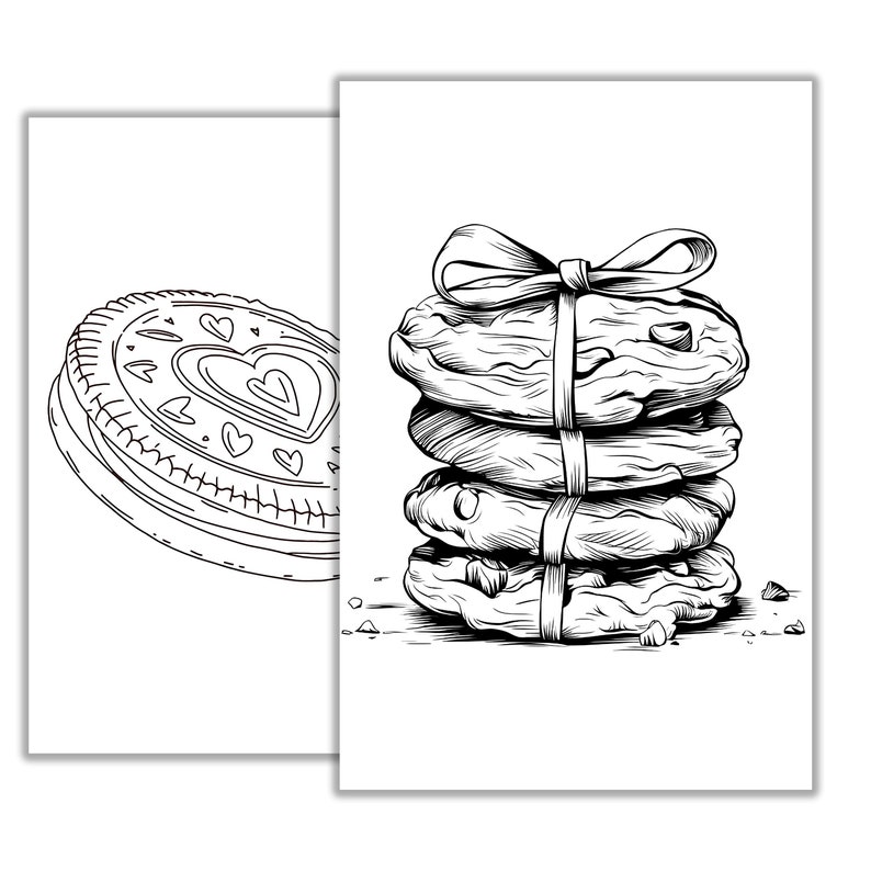 Cookies Coloring Page | Printable Sweet Treats for Kids & Adults - Etsy
