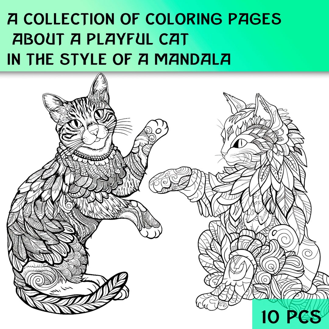 A Collection of Coloring Pages About a Playful Cat.coloring Pages ...