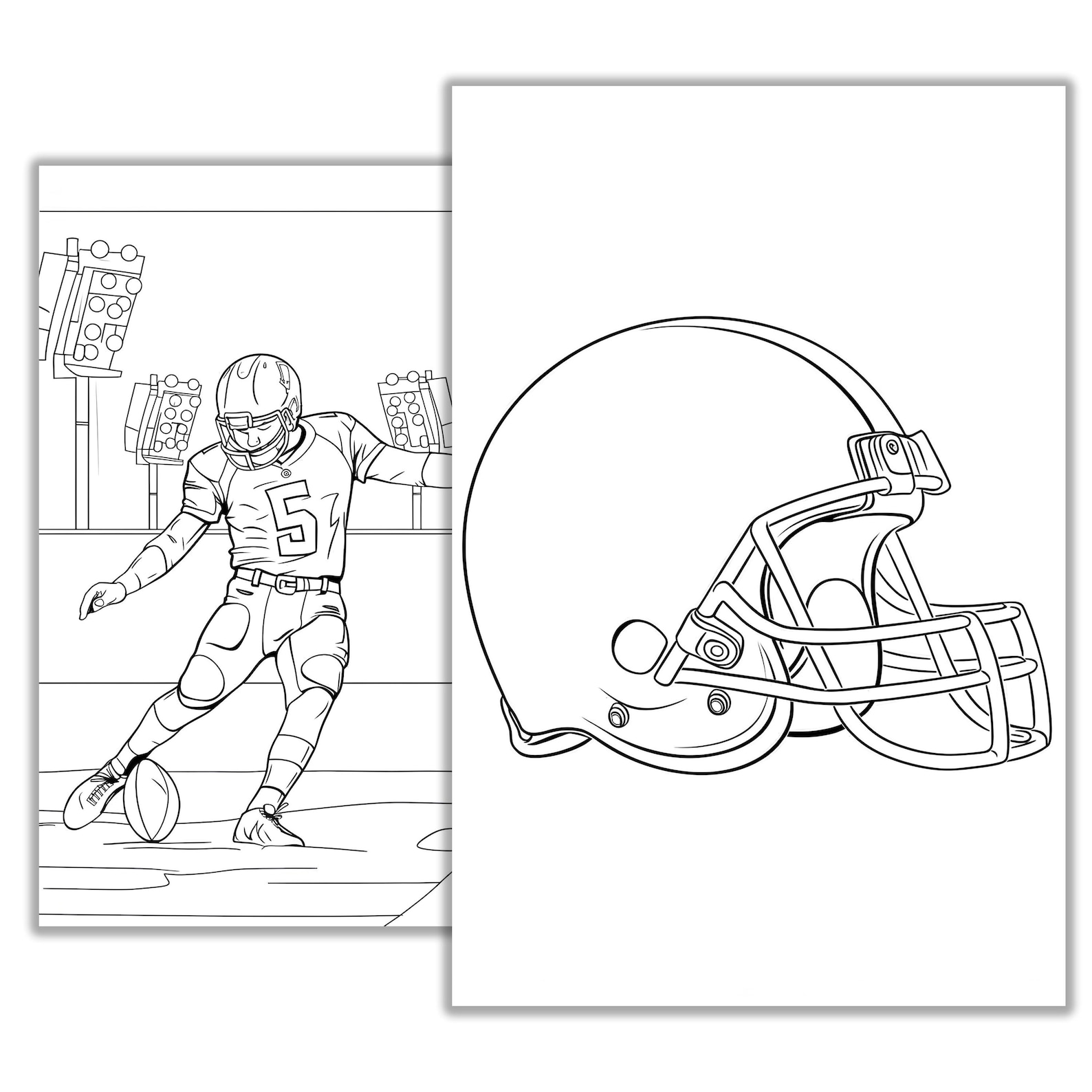 Football Coloring Page – Sports Activity Printable for Kids & Adults ...