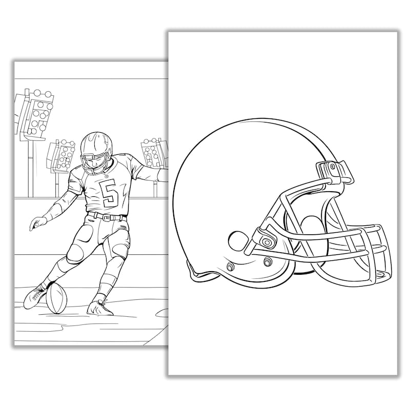 Football Coloring Page – Sports Activity Printable for Kids & Adults ...