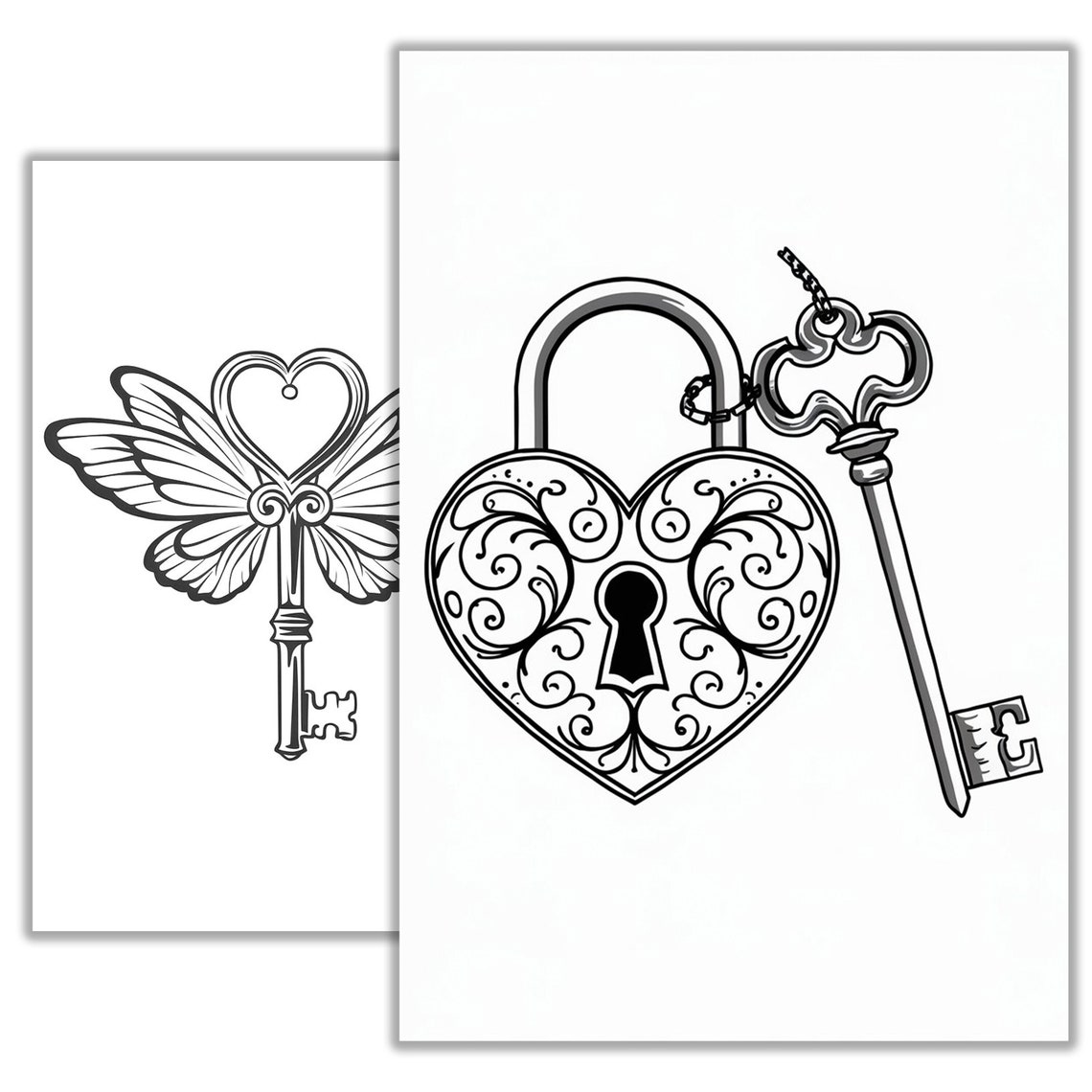 Key Tattoo Sketch | Intricate and Symbolic Design for Tattoo Artists ...