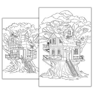 Cozy Cottage Coloring Book for Adults & Kids | Charming Homes, Cute ...
