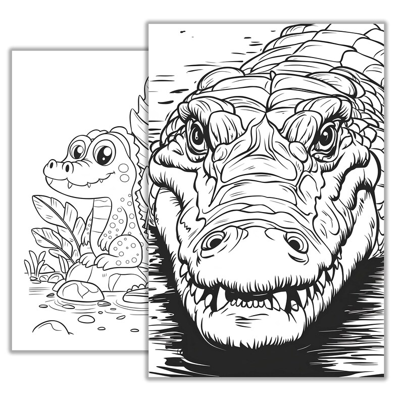 Crocodile Coloring Page Fun and Detailed Design for All Ages - Etsy