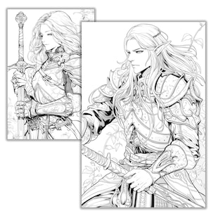Fantasy Knights Coloring Page | Printable Medieval Adventure Art for ...