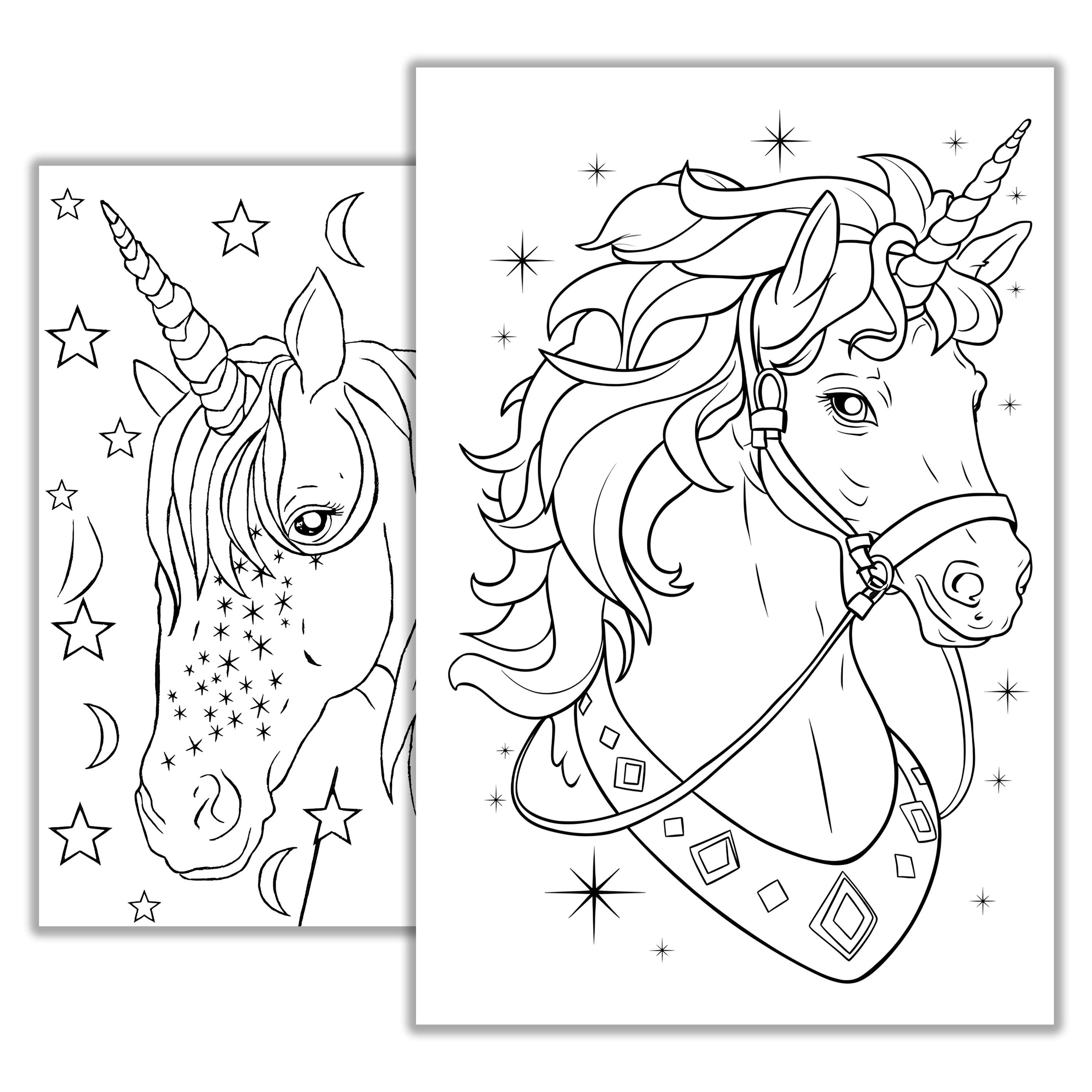 Magical Unicorns Coloring Page - Printable Fantasy Art for Kids and ...