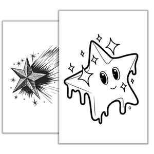Star Tattoo Sketch - Celestial Line Art Design - Minimalist Star Flash ...