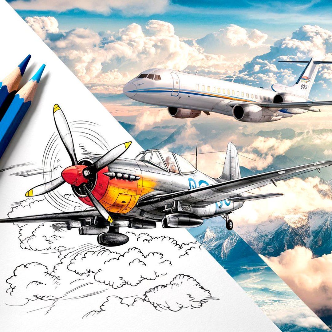Airplane Coloring Pages - Printable Aviation Fun for Kids & Adults ...