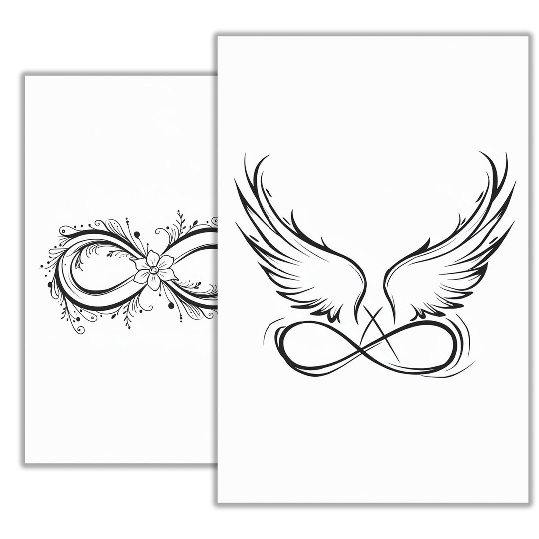 Infinity teken tattoo schetsen Unieke inktontwerpen - Etsy Nederland