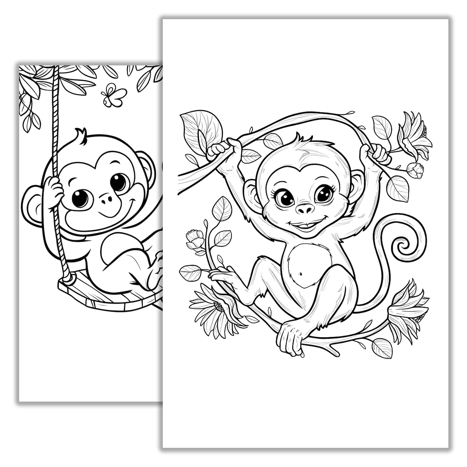Monkey Coloring Page. Coloring Pages for Adults. Coloring Pages for ...