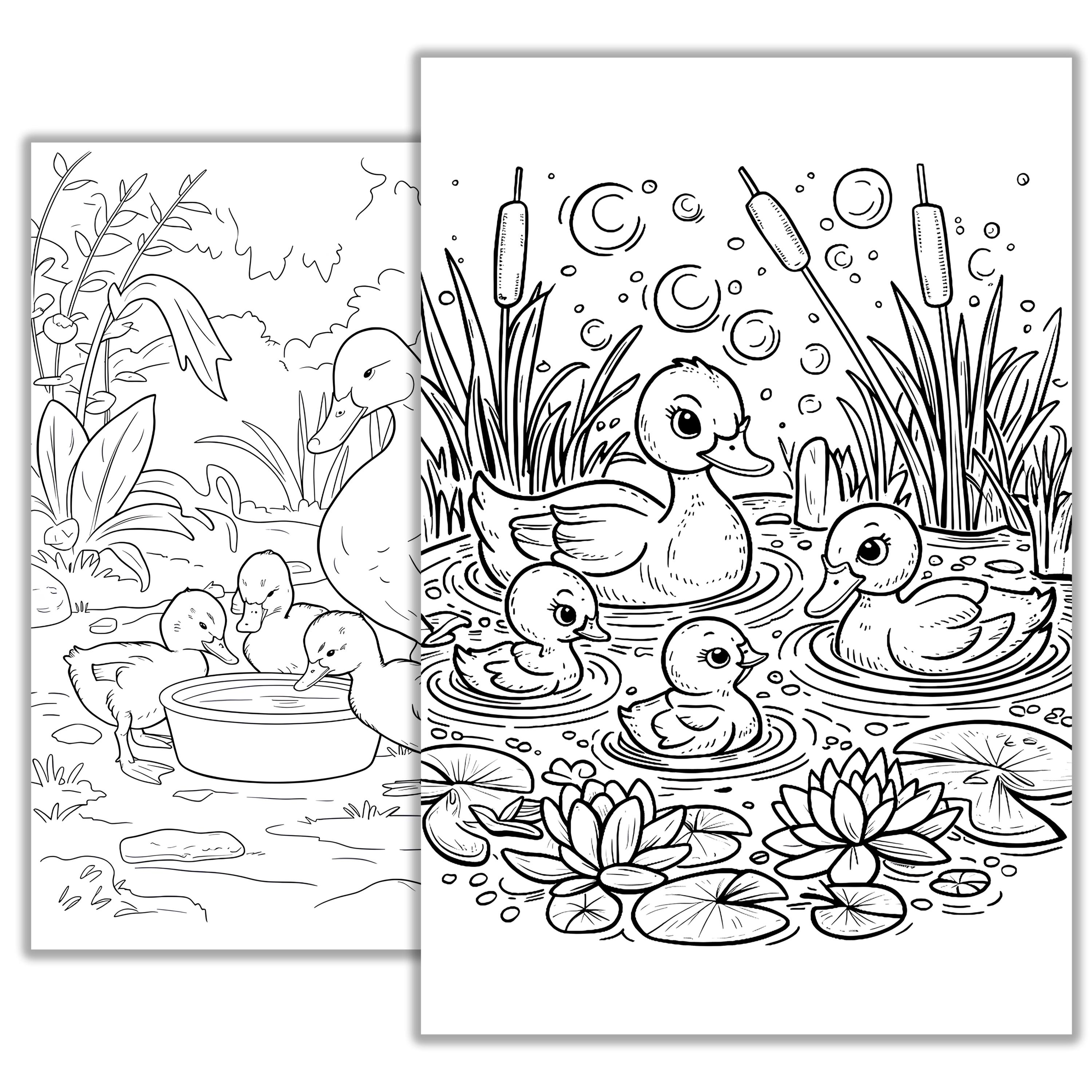 Charming Duck Coloring Pages - Fun & Relaxing Printable Art for All ...
