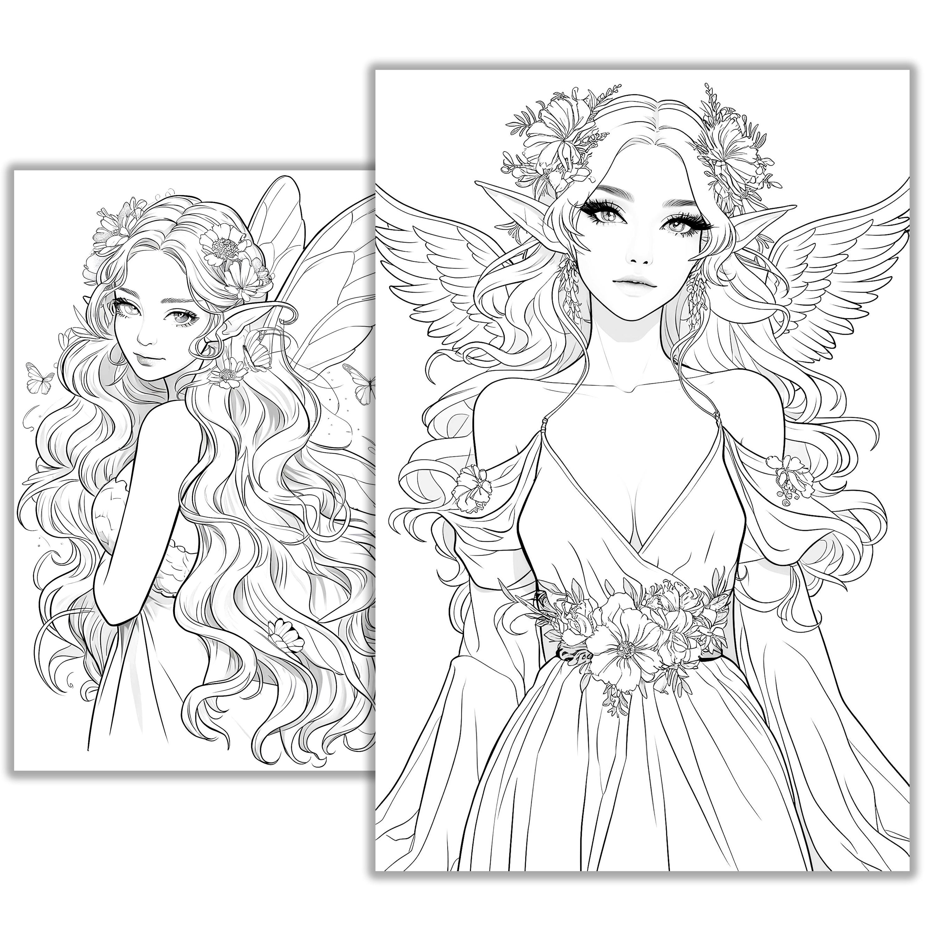 Fairy Coloring Page – Magical Printable Coloring Sheet for Kids ...