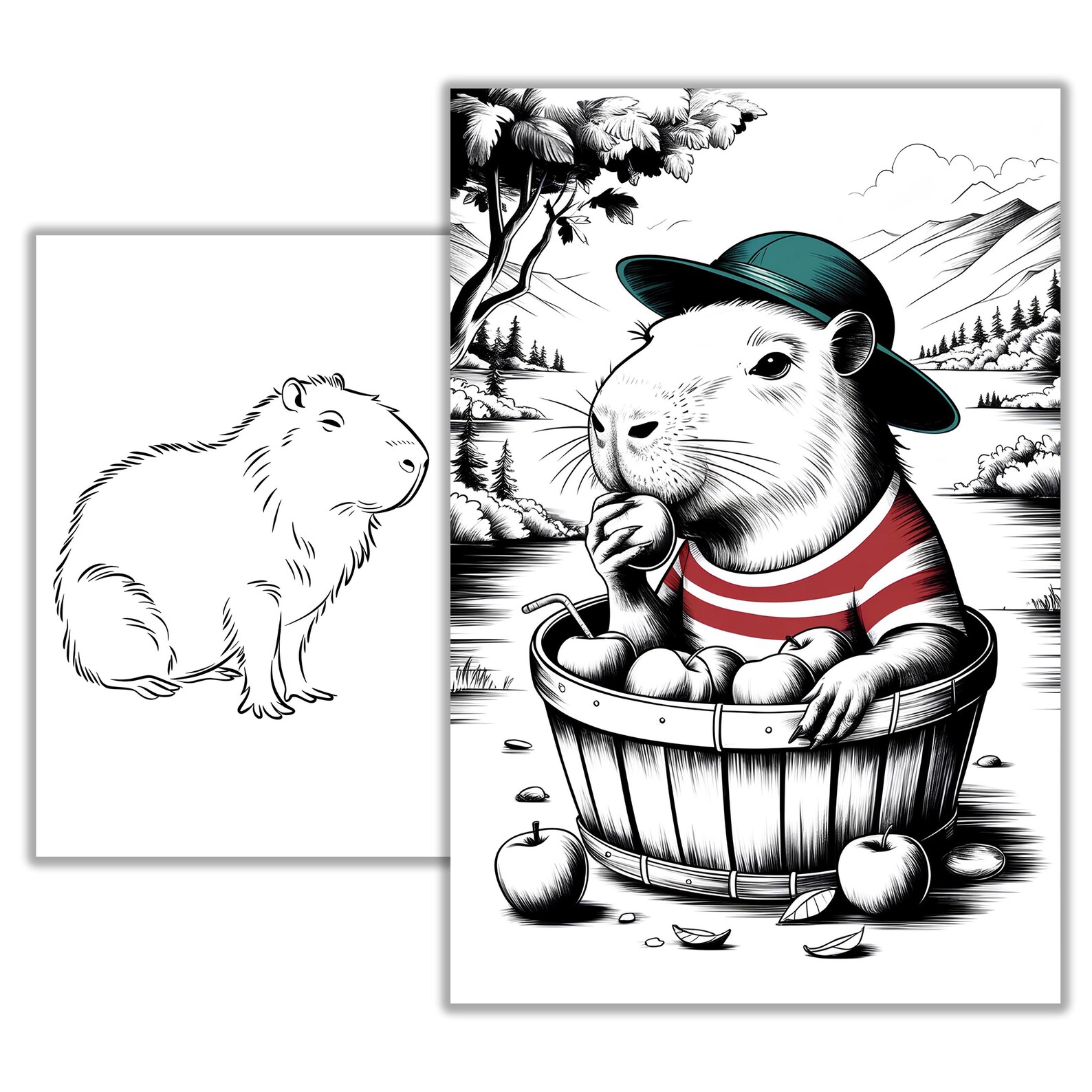 Capybara Tattoo Sketch Adorable and Unique Custom Ink Design - Etsy