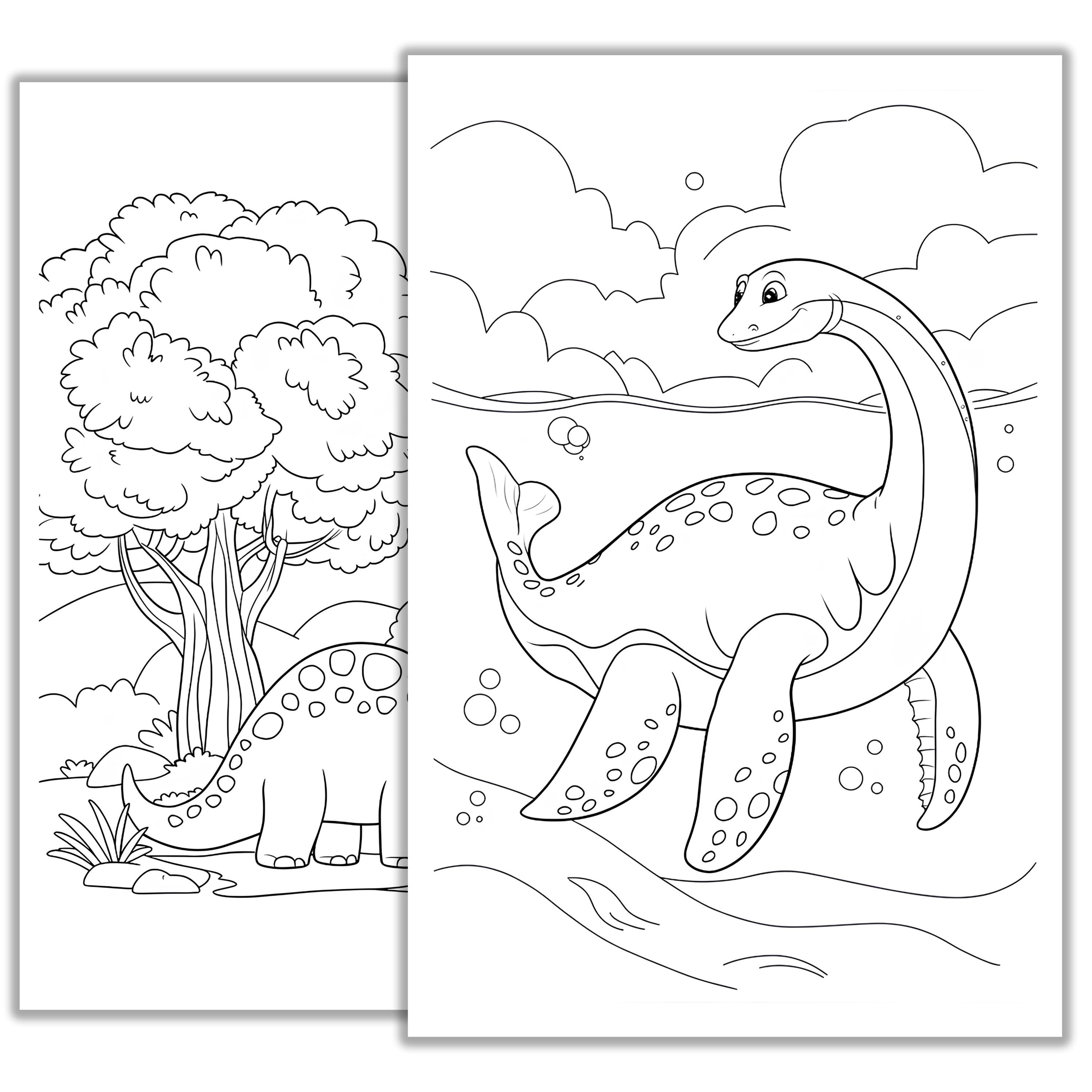 Dinosaurs Children's Coloring Page – Fun Prehistoric Activity Printable ...