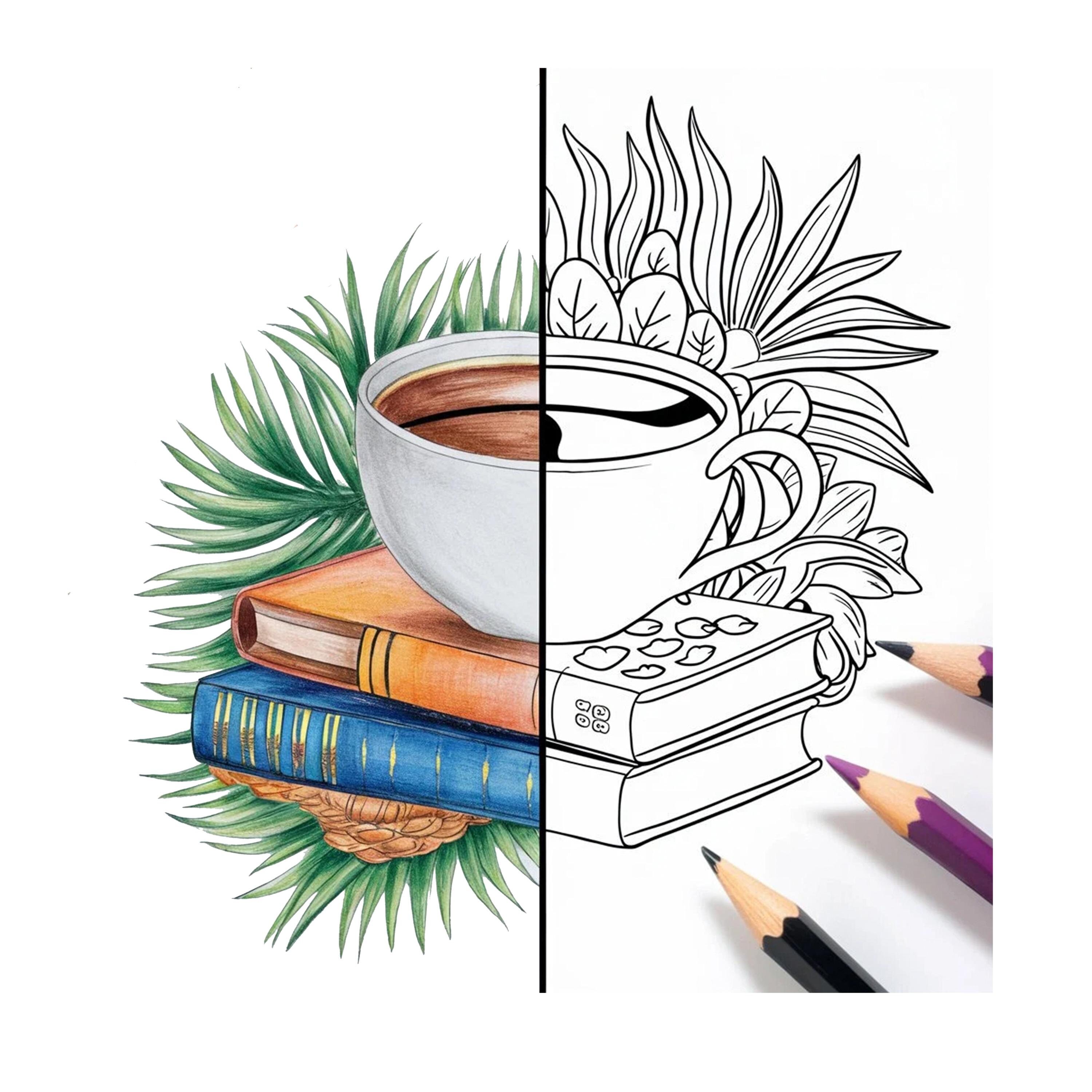 Printable Books Coloring Page Fun & Creative Design for Book Lovers - Etsy