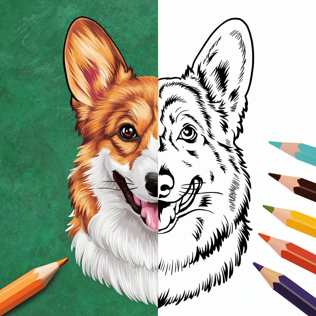 Corgi Coloring Pages. Coloring Pages for Adults. Coloring Pages for ...