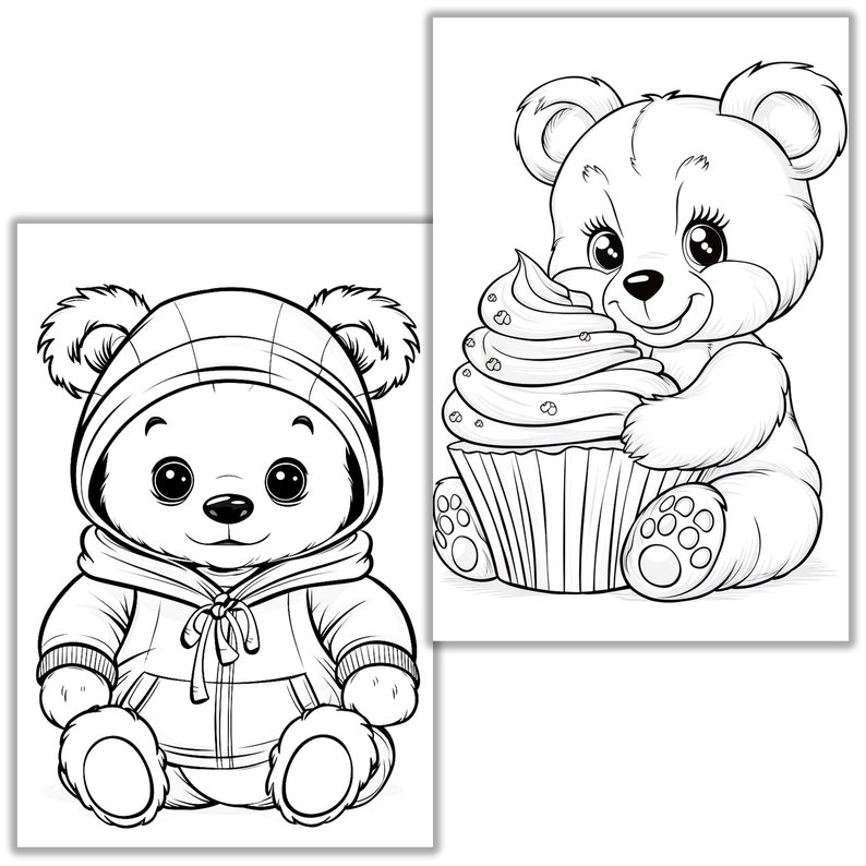 Teddy Bear Coloring Pages – Cute Printable Bear Designs for Kids ...