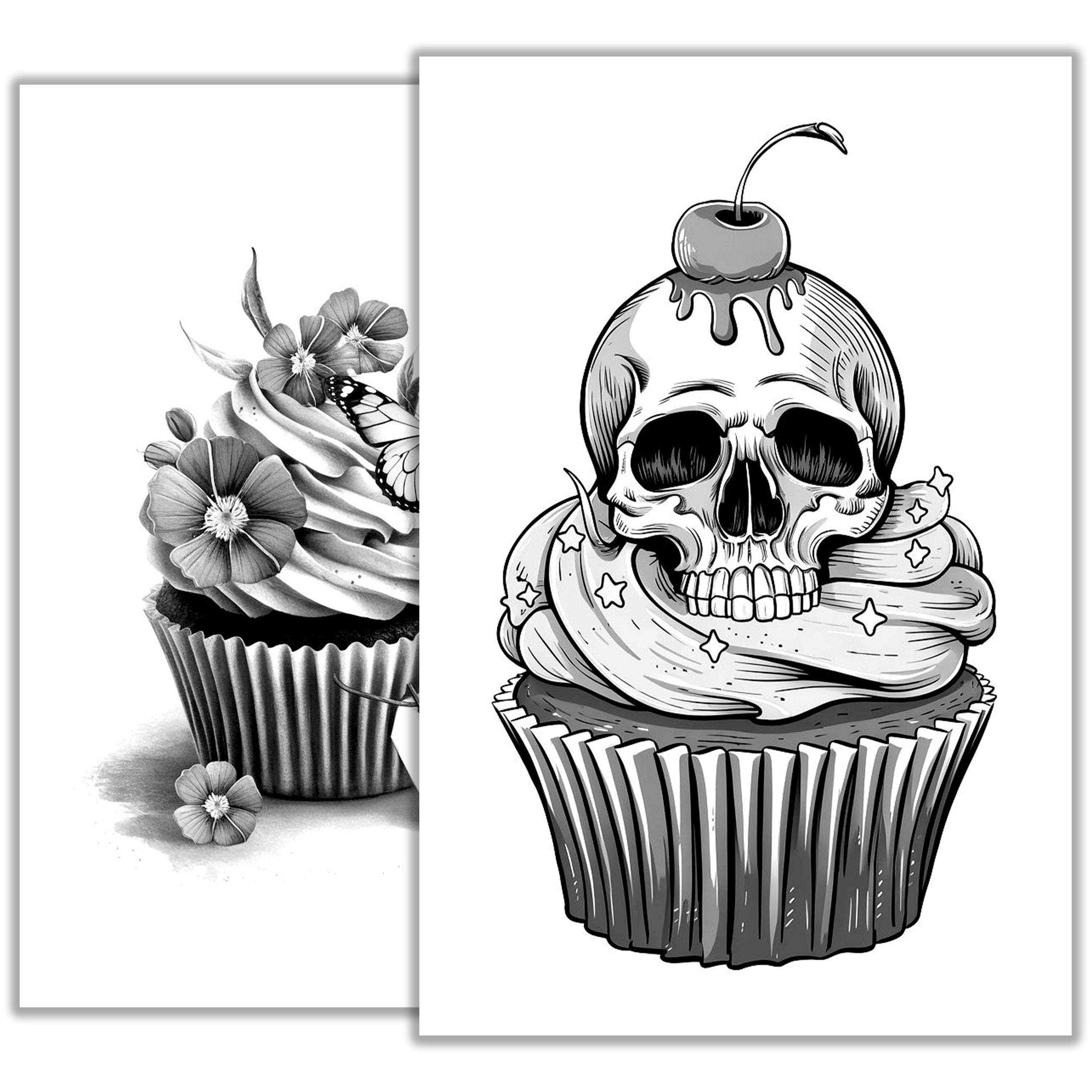 Black And White Tattoo Cake
