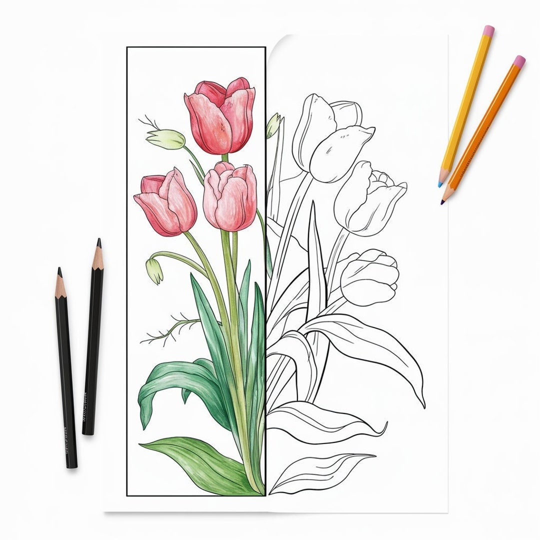 Tulips Coloring Pages. Coloring Pages for Adults. Coloring Pages for ...