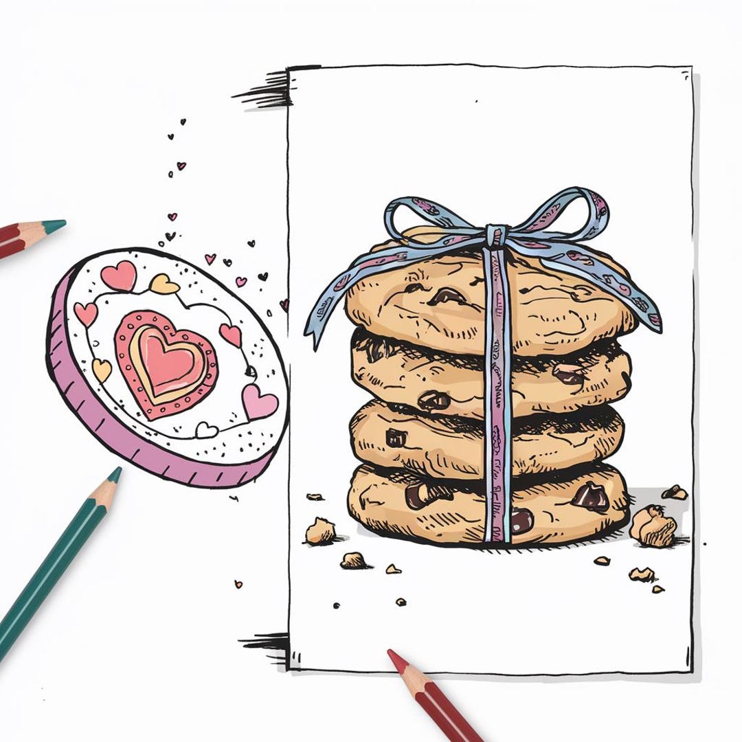 Cookies Coloring Page | Printable Sweet Treats for Kids & Adults - Etsy