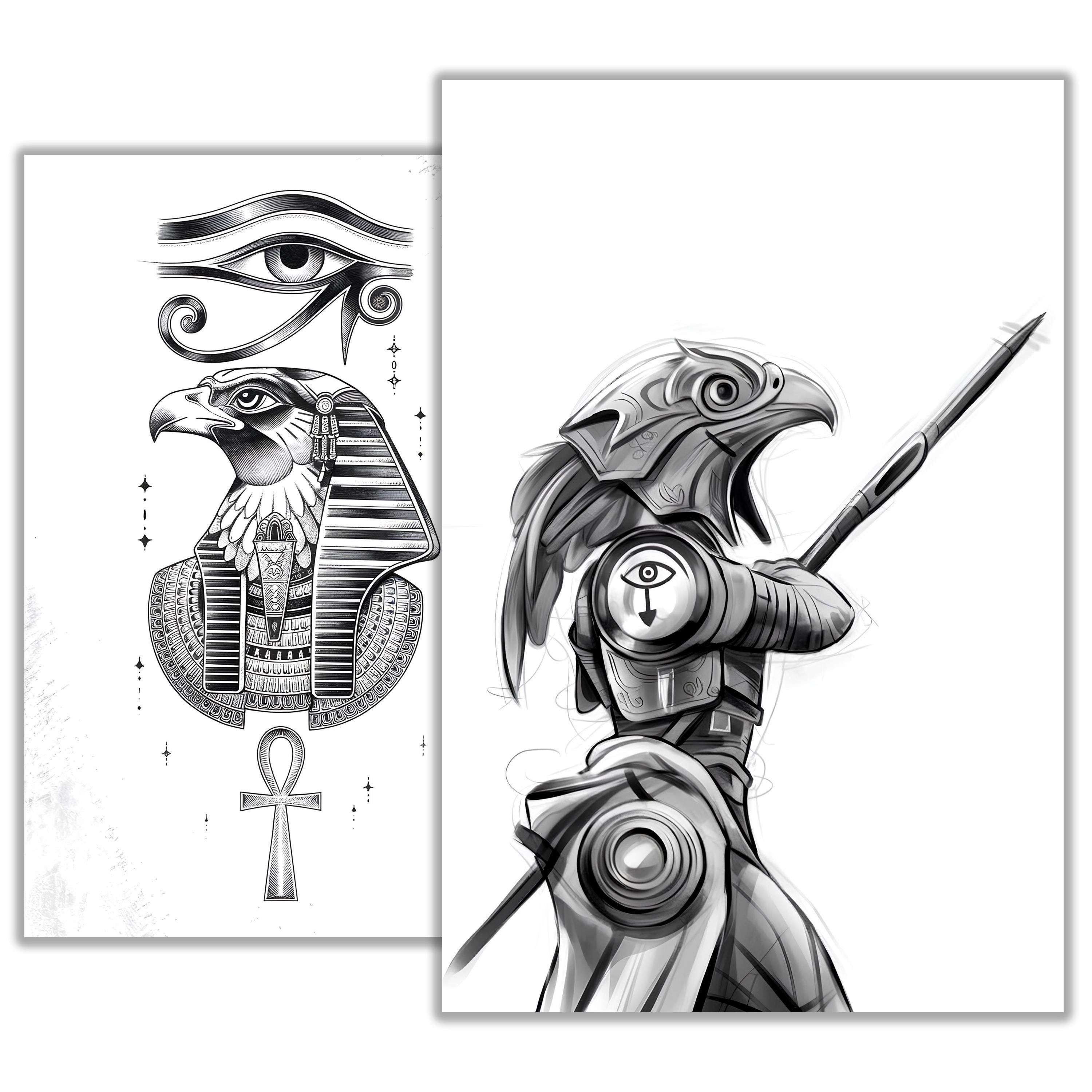 Ra God of Egypt Tattoo Sketch – Powerful and Symbolic Custom Ink Design ...